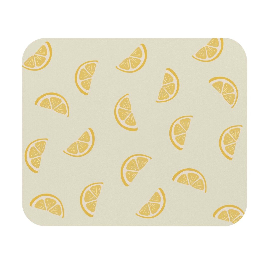 Lemon Slices Mouse Pad | Citrus Pattern Desk Mat - Etsy