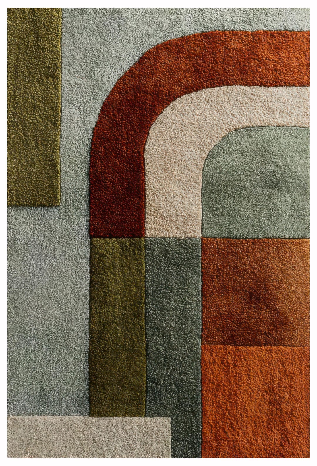 Abstract Geometric Area Rug, Modern Boho Home Decor, Soft Plush Texture ...