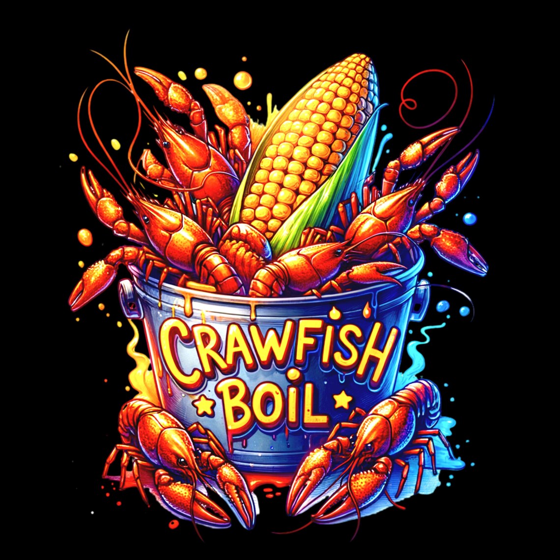 Crawfish Boil Bucket PNG Digital Download Design, Super Cute - Etsy