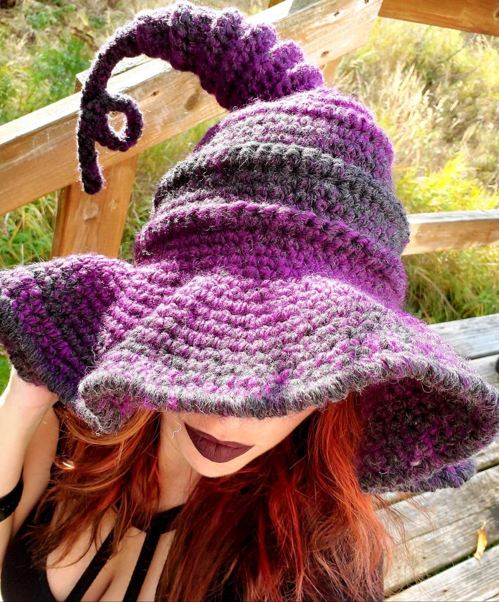 Crochet Twisted Witch Hat Witch Costume Hat Cosplay Hat - Etsy