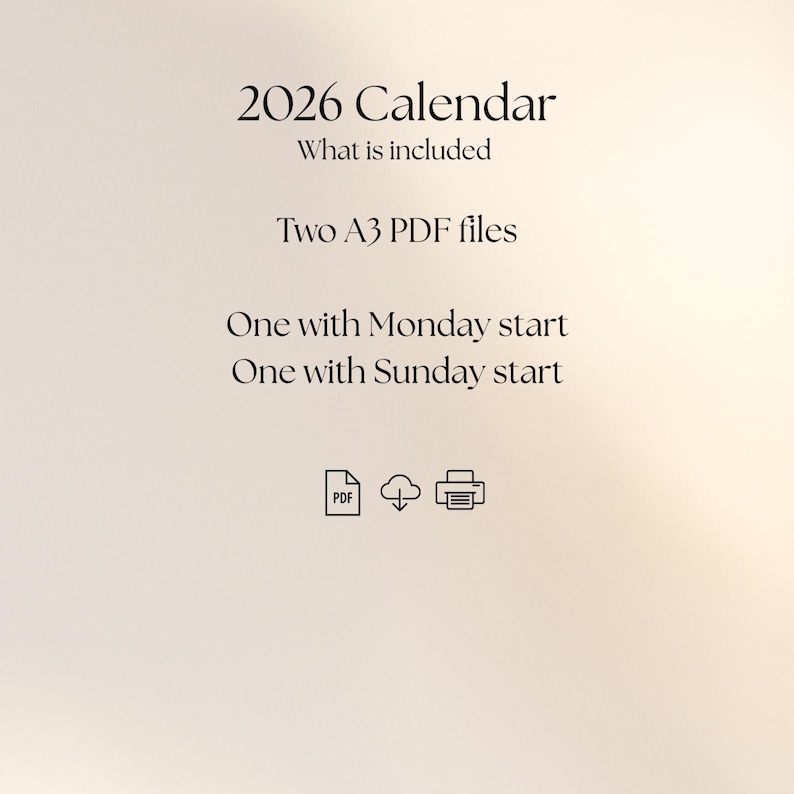 2026 Printable Wall Calendar A2 PDF Monthly Calendar Portrait Sunday ...