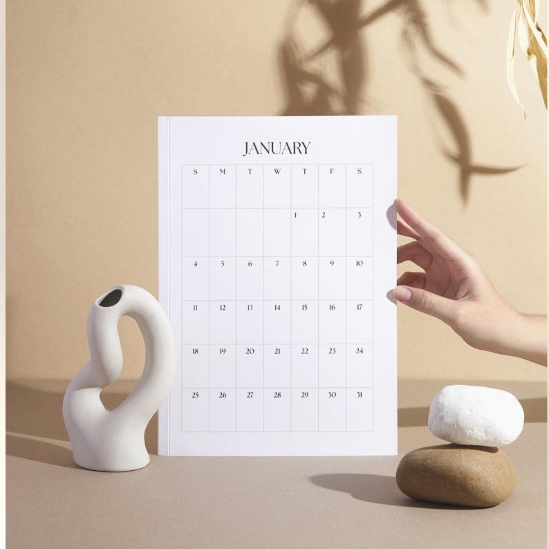 2026 Printable Wall Calendar A2 PDF Monthly Calendar Portrait Sunday ...