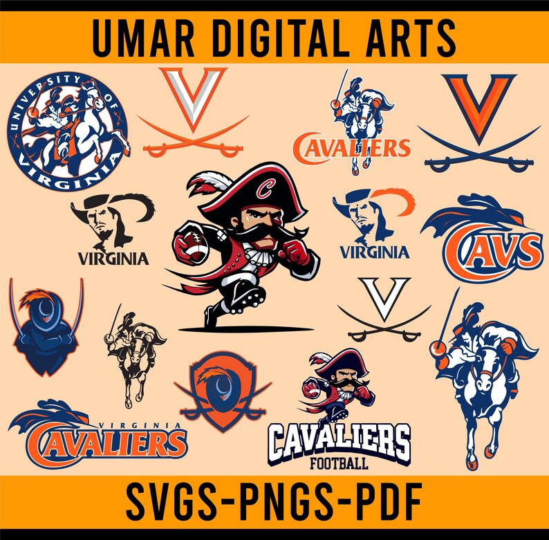 VIRGINIA Cavaliers Digital Svg Bundle Pack of 18 Virginia Print Files ...