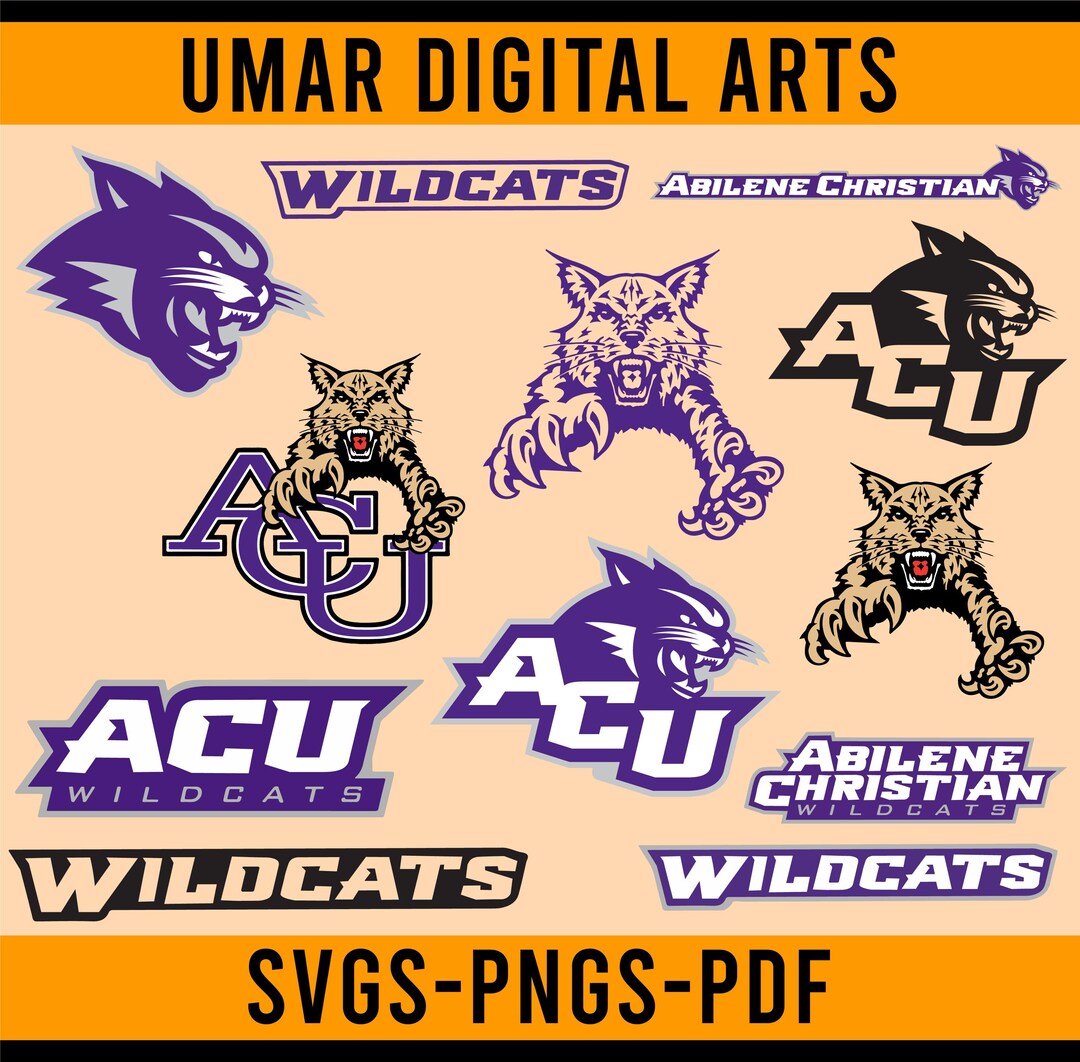 WILDCATS Digital Svg Bundle Pack of 12 ACU Wildcats Png Print Files ...