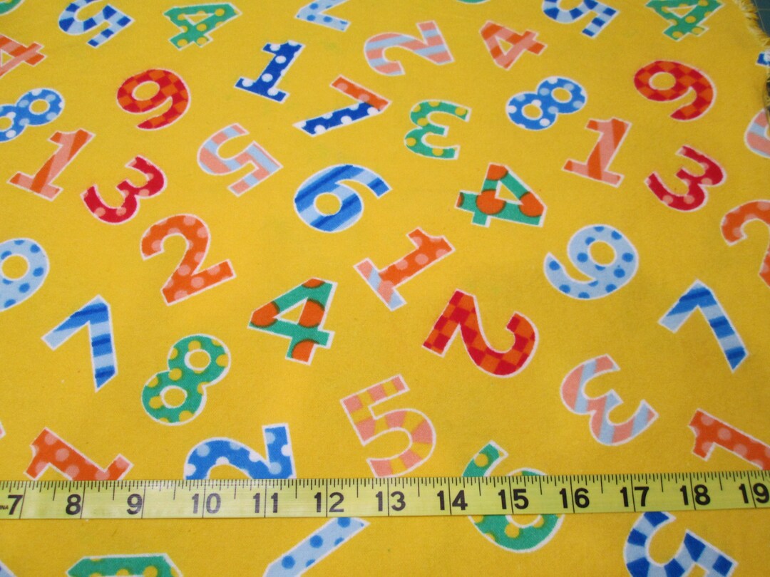Tossed Numbers on Gold Flannel Fabric (85 Inches) - Etsy