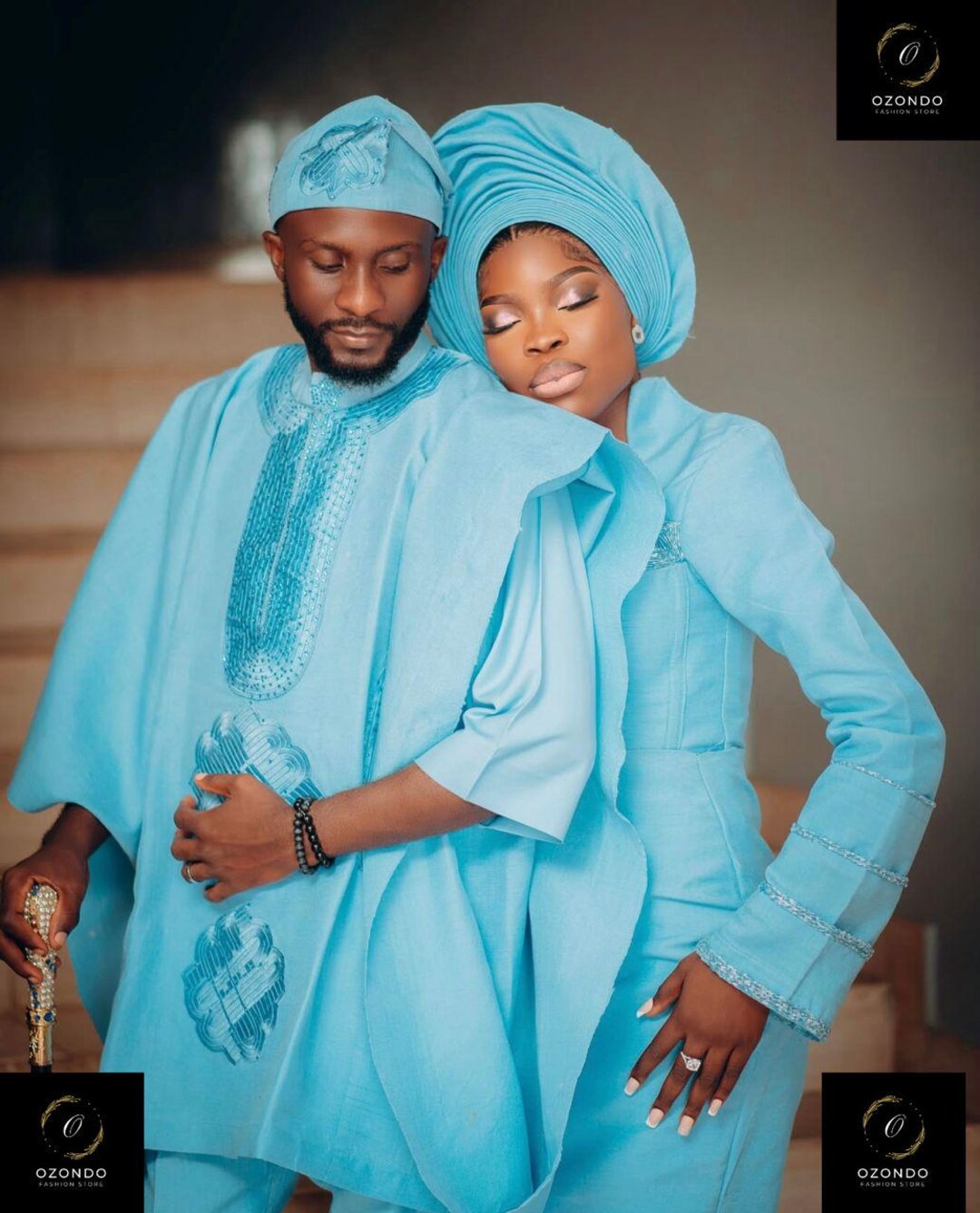 African Couples Traditional Outfit, Matching Aso Ebi Wear for Wedding ...