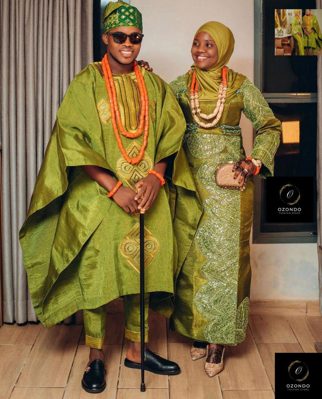 African Couples Traditional Outfit, Matching Aso Ebi Wear for Wedding ...