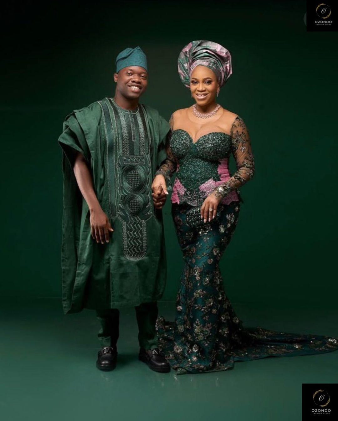 African Couples Traditional Outfit, Matching Aso Ebi Wear for Wedding ...