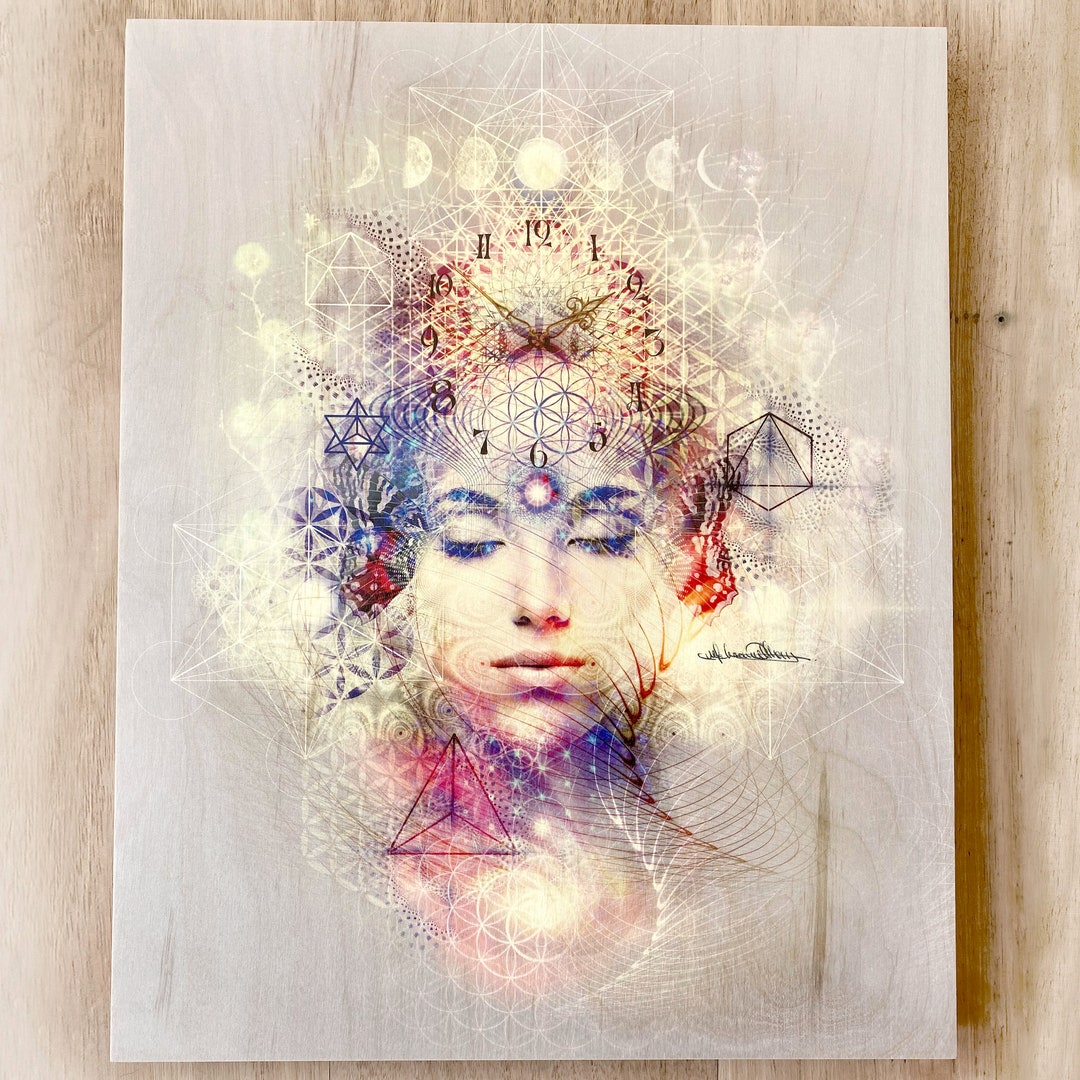 Art Print on Wood Digital Art Divine Timing Visionary Spiritual ...