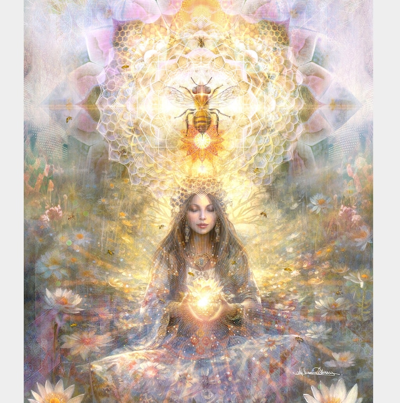 Fine Art Print the Nectar of Life Mother Nature Honeybee Grounding ...
