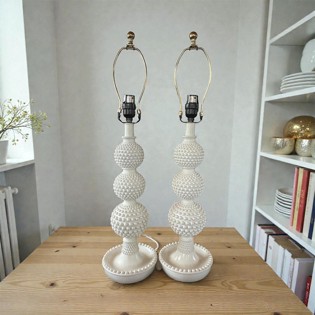 White Hob Nob Style Lamps - Etsy