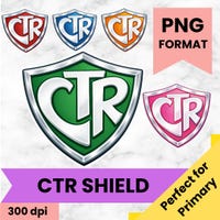 CTR (shield & Stripe Design) - 2 Inch Graphic Rounds in Printable 8x10 ...