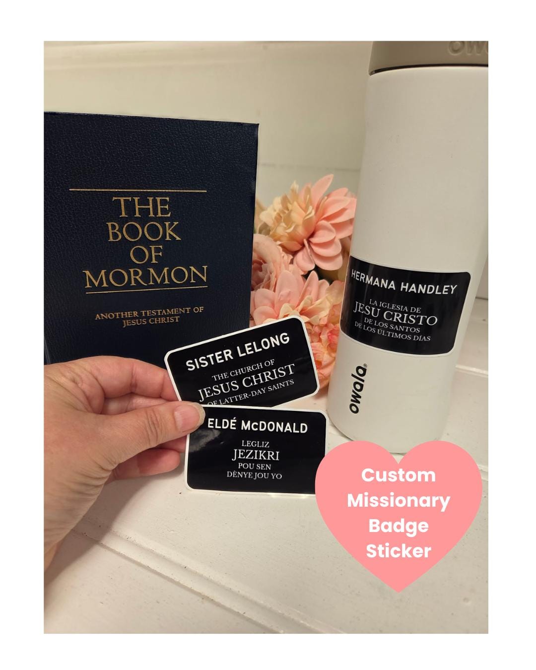 LDS Missionary Badge Sticker, 8 Pack, Personalized, Missionary Gifts ...