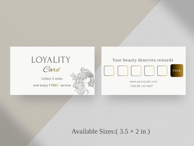 Editable Loyalty Card Template for Beauty Salon | Nail, Lash & Brow ...