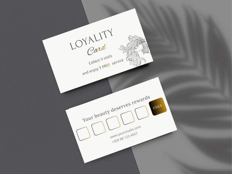 Editable Loyalty Card Template for Beauty Salon | Nail, Lash & Brow ...