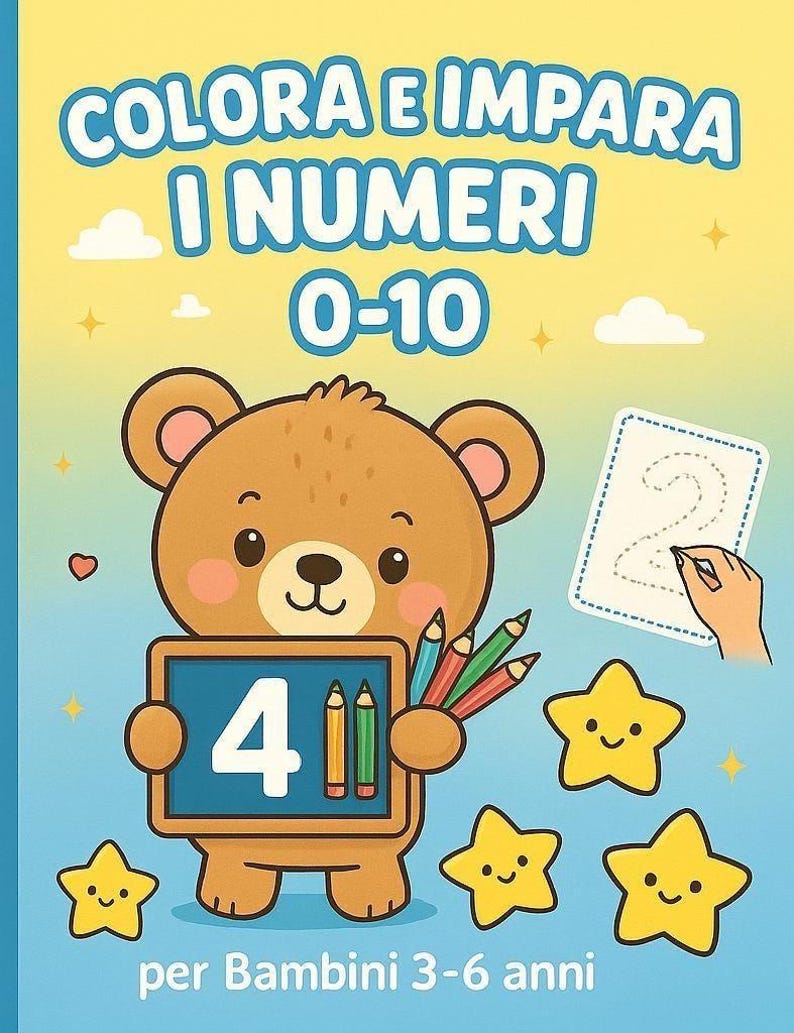 Numeri 0–10 Stampabili – Schede Didattiche PDF per Bambini 3–6 Anni – Imparare I Numeri Giocando ...
