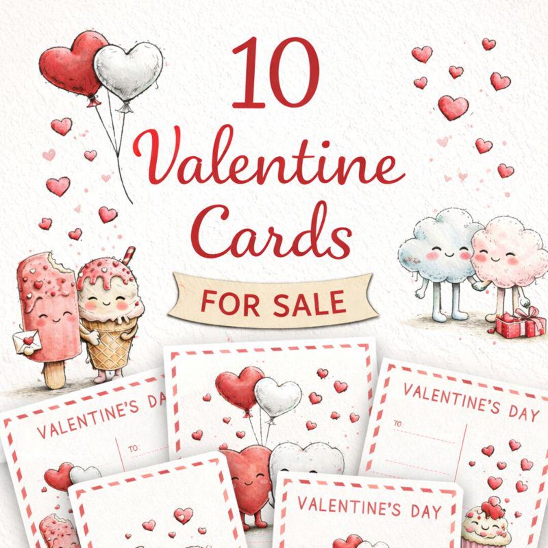 10 Valentine’s Day Postcards Printable for Kids | Cute Valentine Cards ...