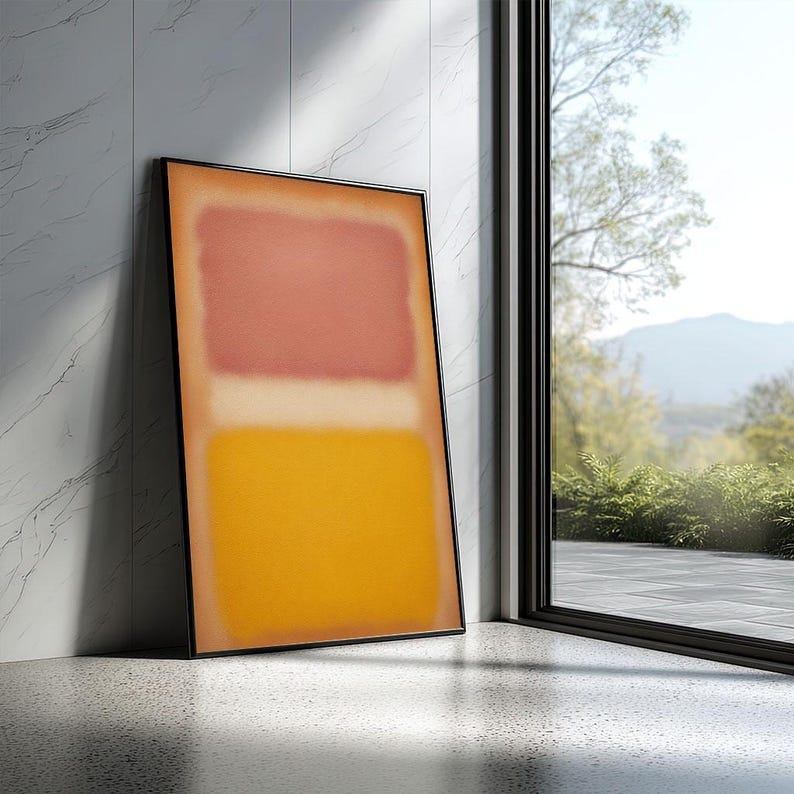 Mark Rothko Inspired Red and Yellow Canvas Bold Color Field Painting ...