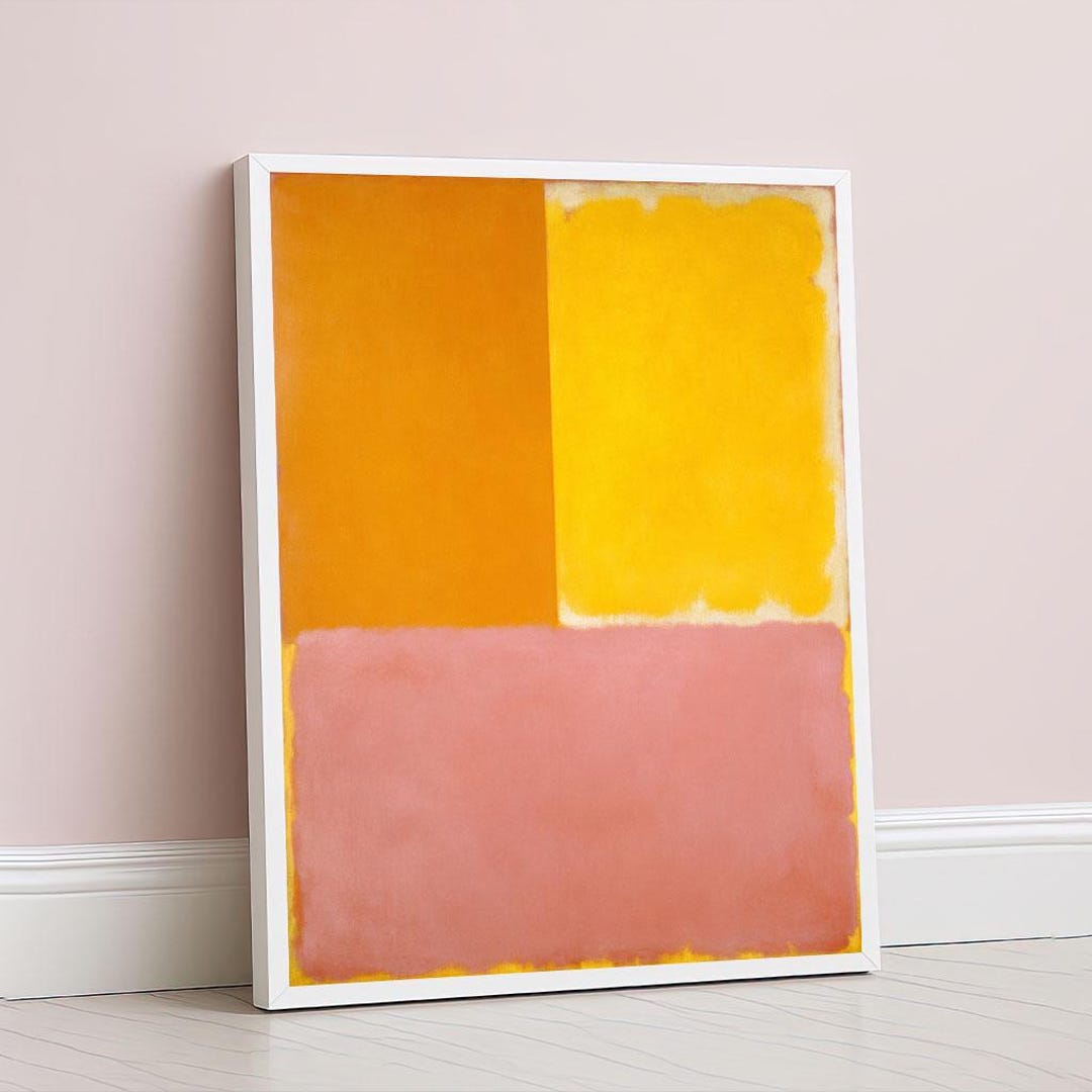 Mark Rothko Inspired Yellow and Pink Canvas Bold Color Field Painting ...