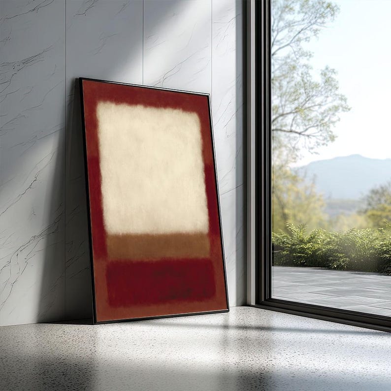 Mark Rothko Inspired Red and Beige Canvas Iconic Color Field Painting ...
