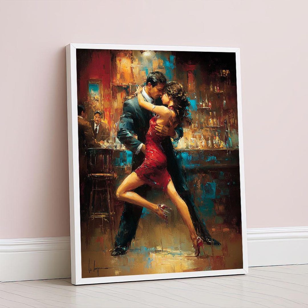 Sensual Couple Dancing Canvas Wall Art Print Romantic Modern Living ...