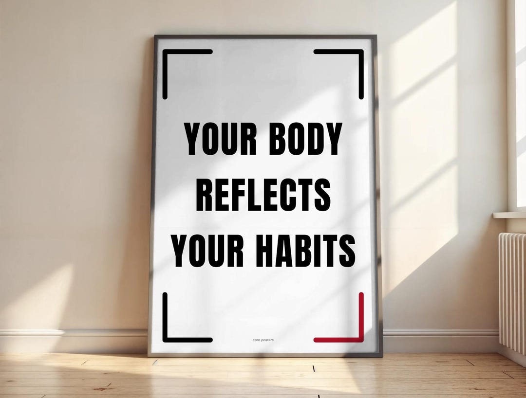 Your Body Reflects Your Habits Poster | Gym Quote Print | Minimalist ...