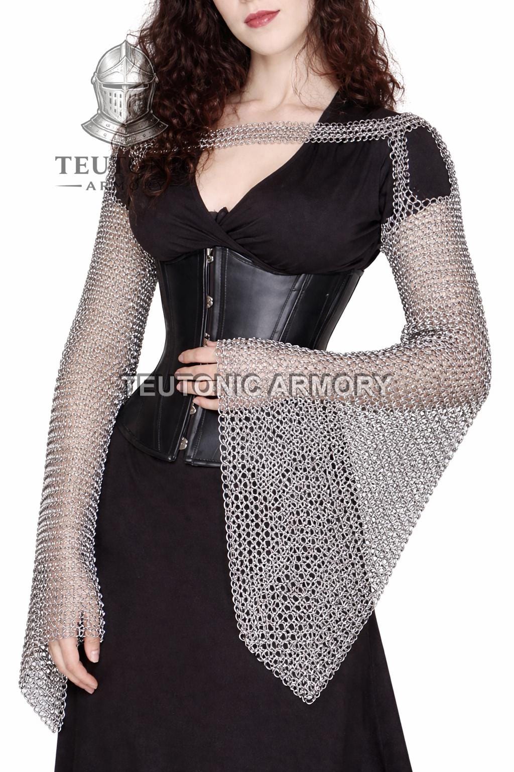 Lady Knight Full Hand Chainmail, Medieval Aluminum Female Gothic ...