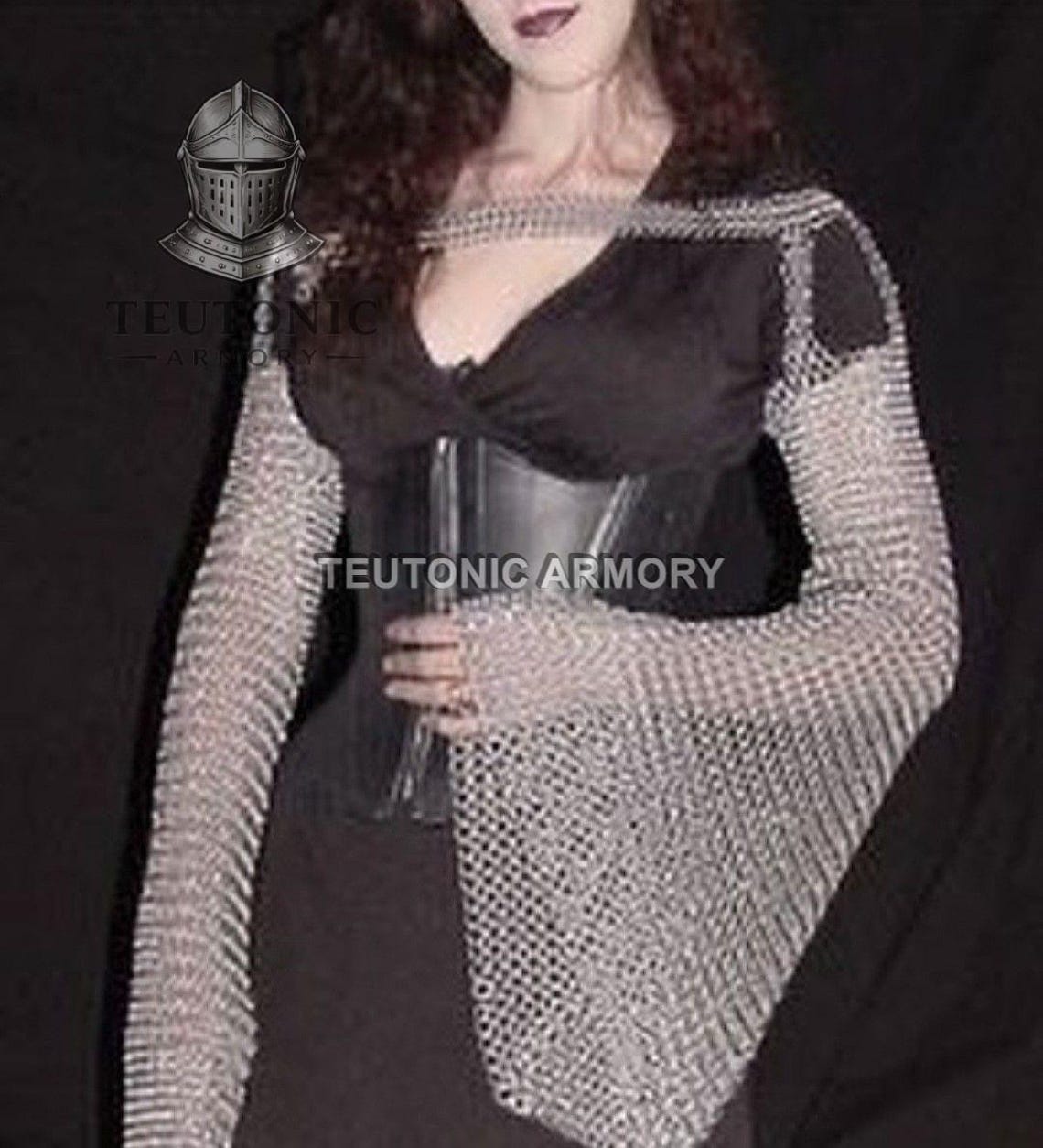 Lady Knight Full Hand Chainmail, Medieval Aluminum Female Gothic ...