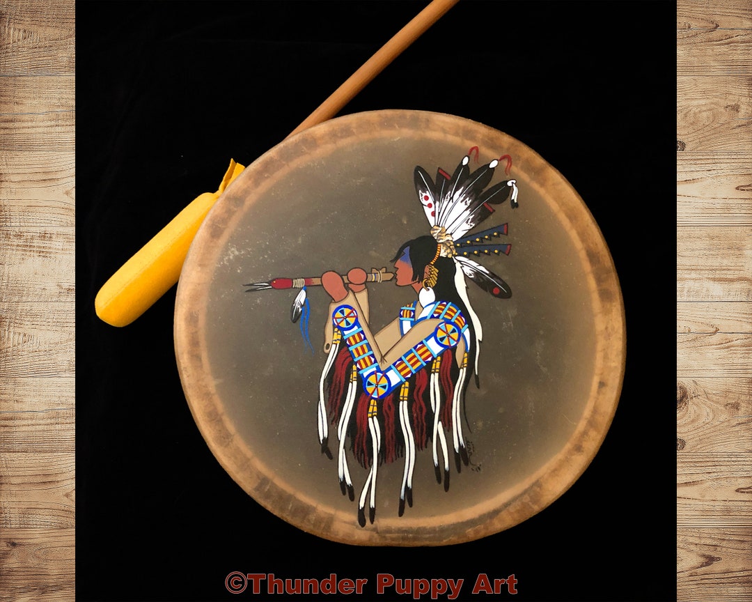 Native American Drum, Ceremonial, Ledger Art, Shaman Drum, Elk Dreamer ...