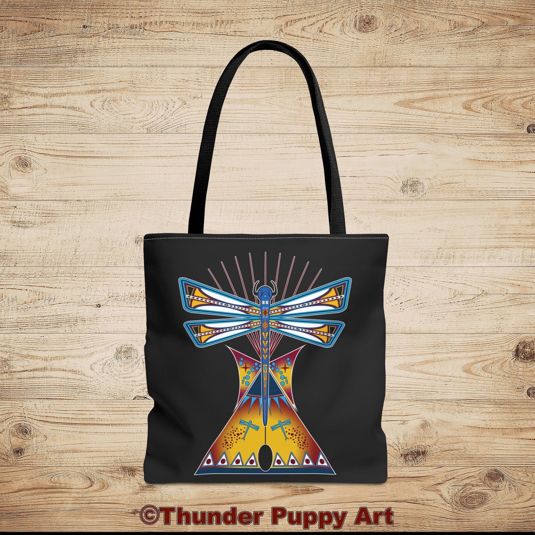 Native American Tote Bag, Drum Bag, Dragonfly Lodge,portion Donated ...