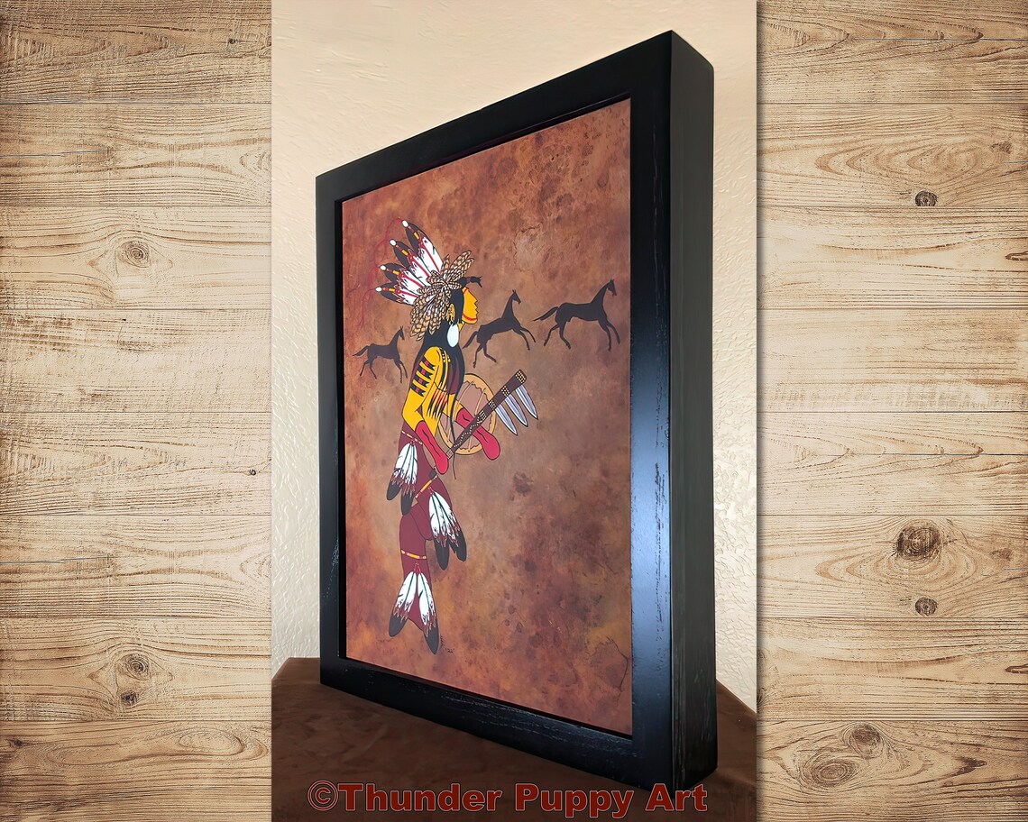 Native American Painting, Original Art, Dog Soldier, Ledger Art, Lakota ...