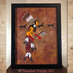 Native American Painting, Original Art, Dog Soldier, Ledger Art, Lakota ...