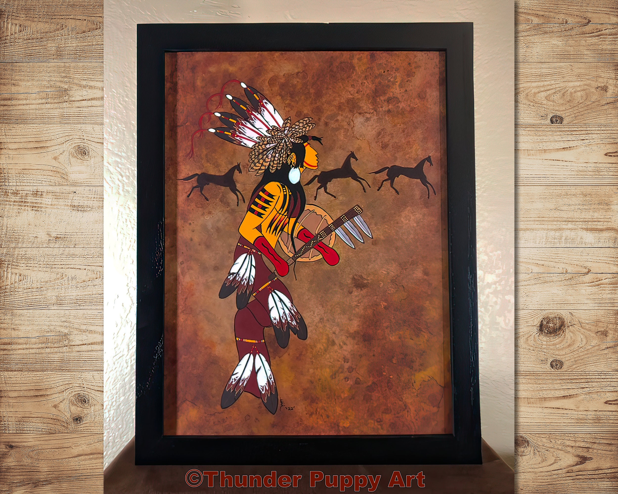 Native American Painting, Original Art, Dog Soldier, Ledger Art, Lakota ...