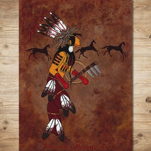 Native American Painting, Original Art, Dog Soldier, Ledger Art, Lakota ...