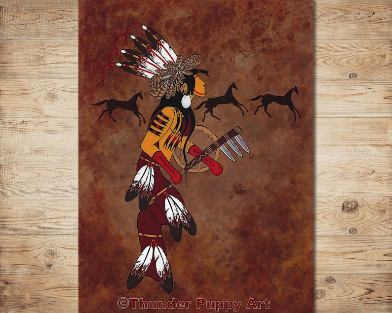Native American Painting, Original Art, Dog Soldier, Ledger Art, Lakota ...