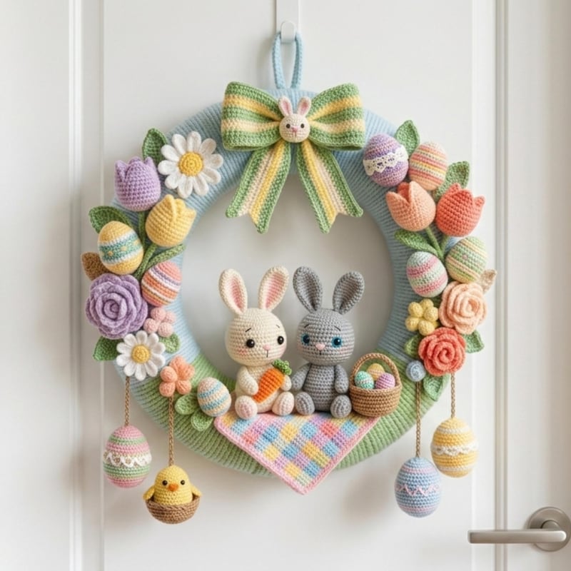 Spring Bunny Wreath - Etsy