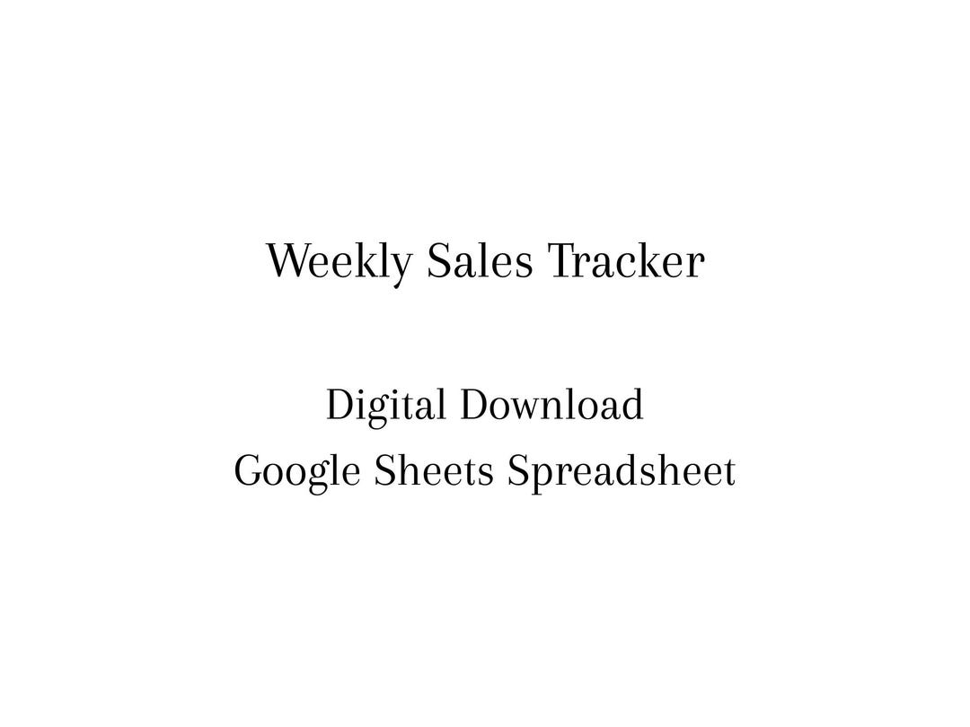 Weekly Sales Tracker Spreadsheet | Simple Sales Tracking | Instant ...