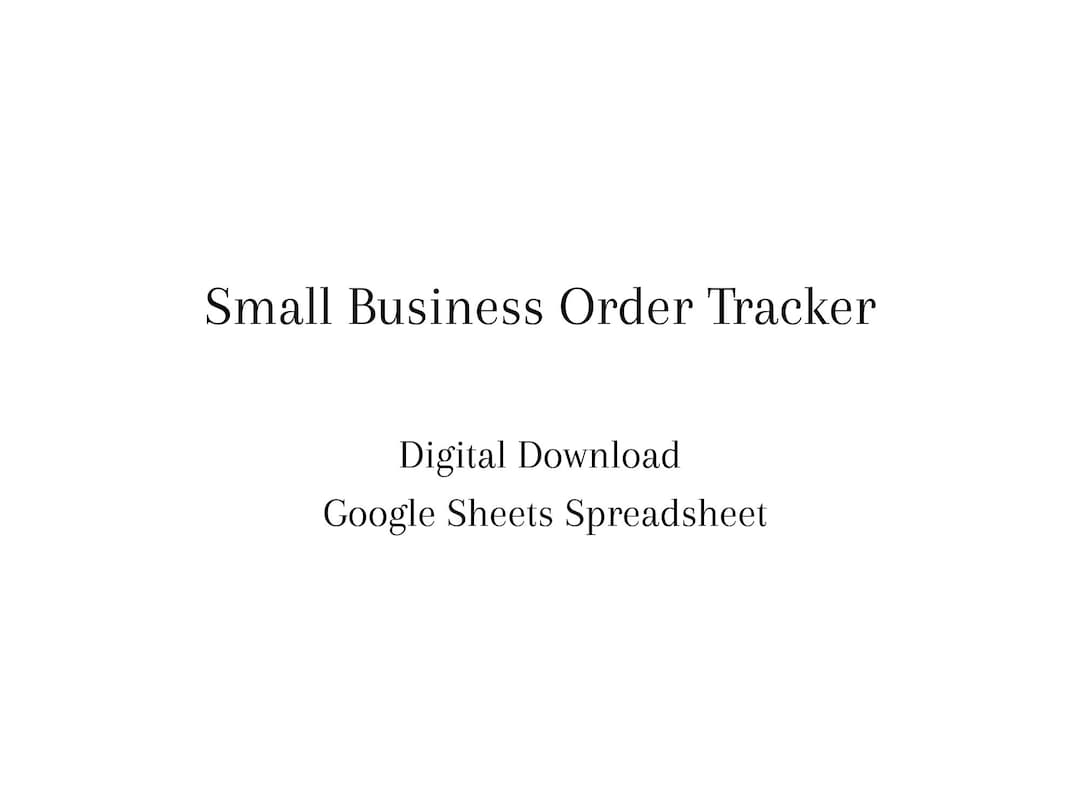 Small Business Order Tracker Spreadsheet | Simple Order Management Tool ...