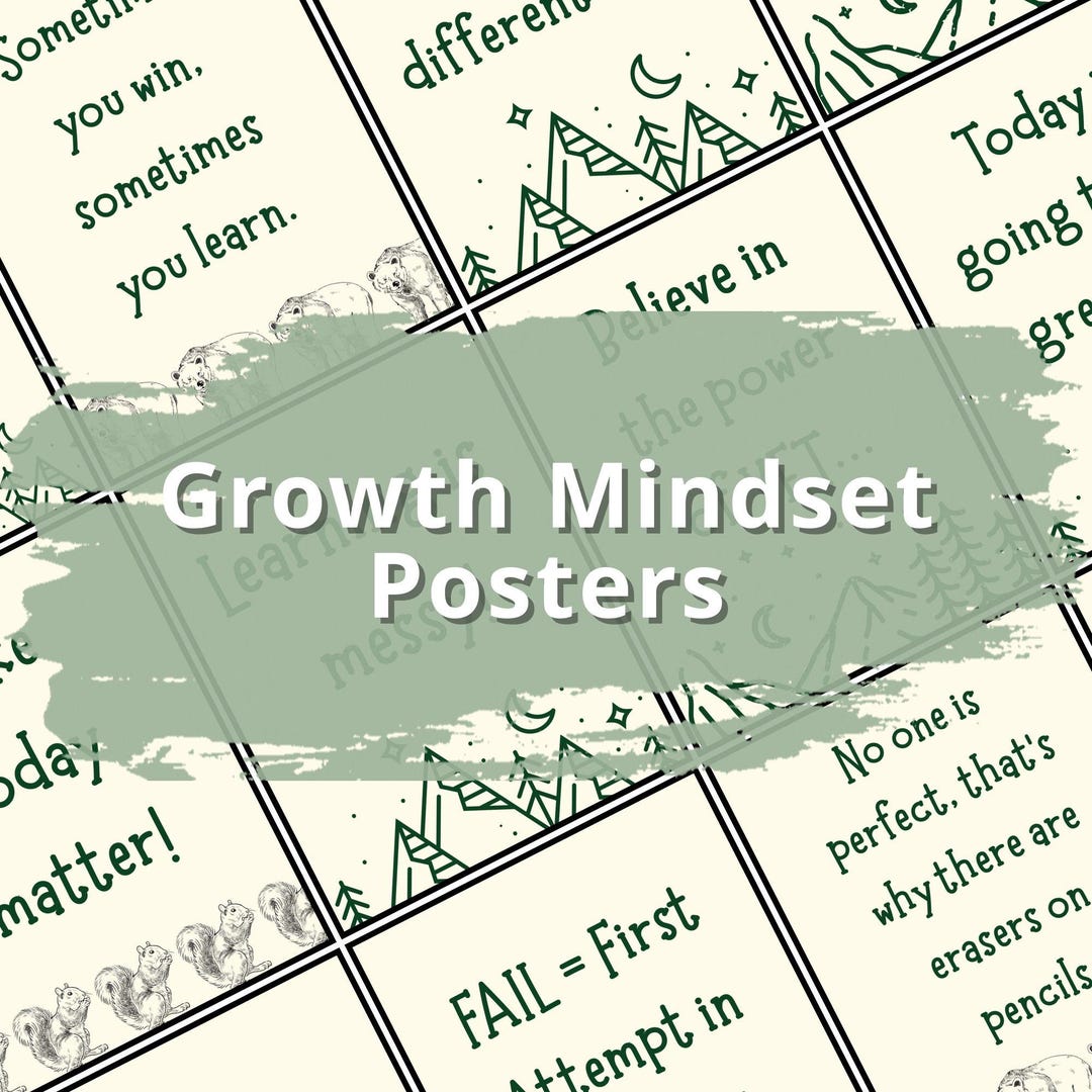 Outdoorsy Growth Mindset Posters – Editable Canva Digital Download ...