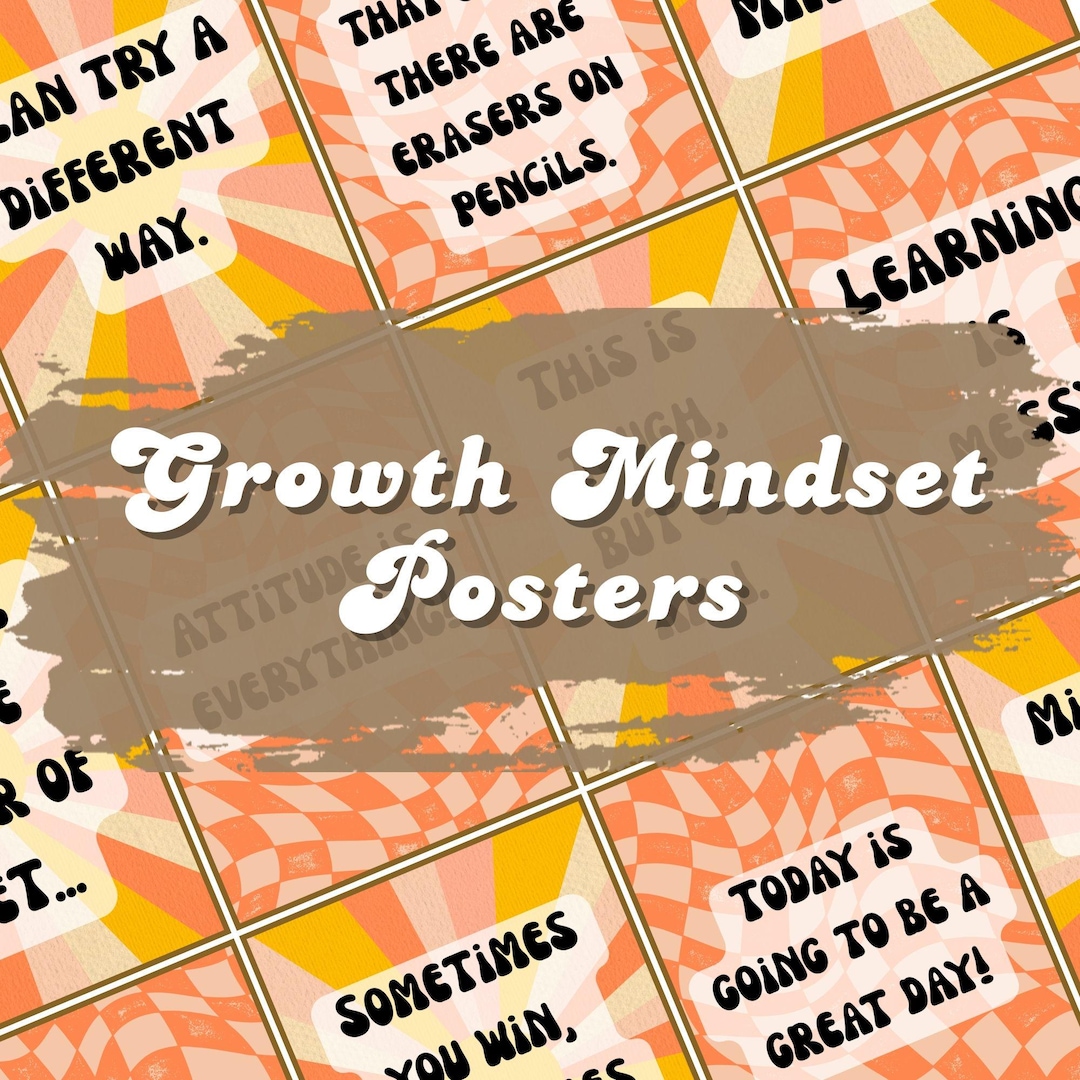 Groovy Growth Mindset Posters – Editable Canva Digital Download ...