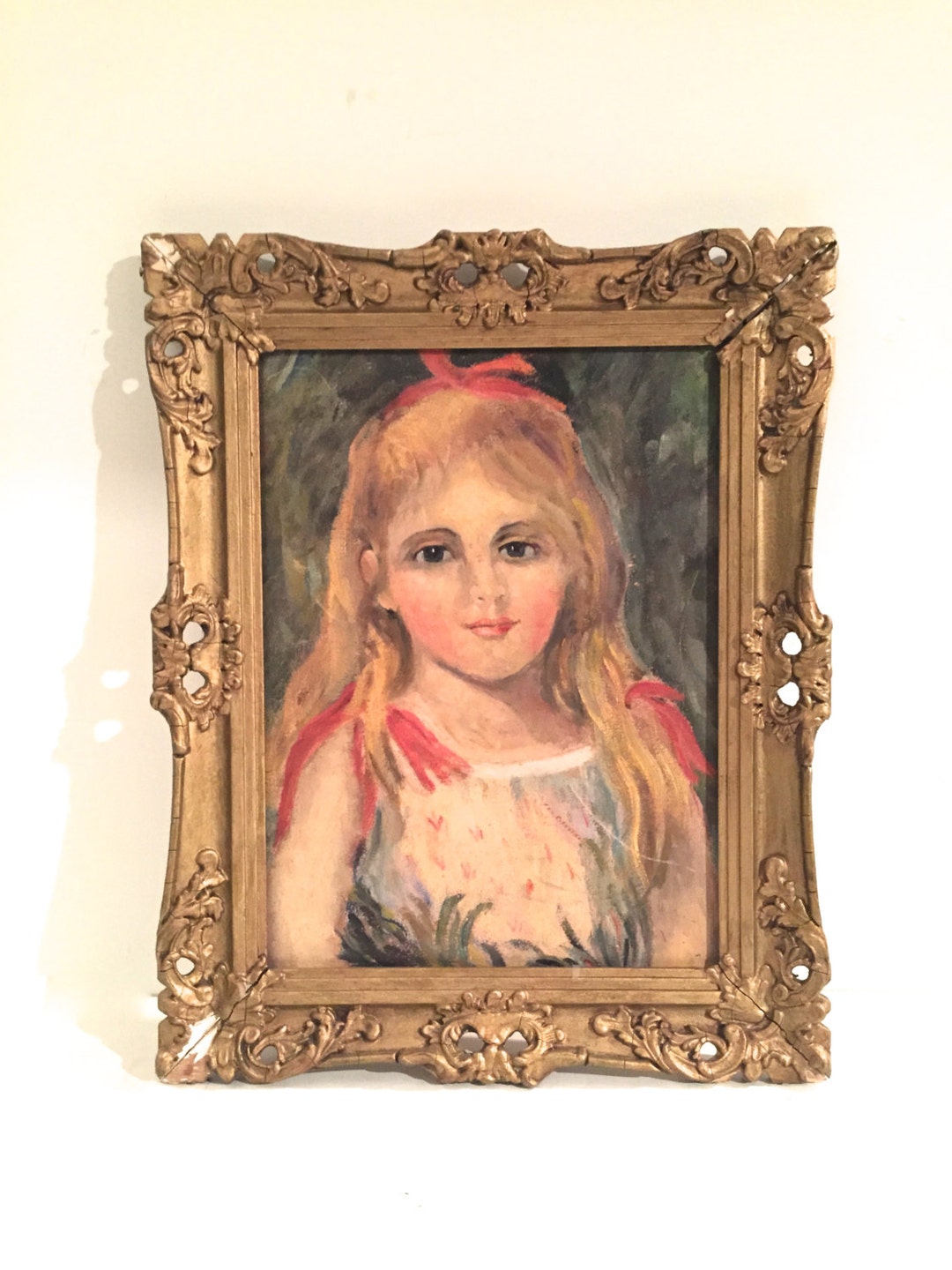 Vintage Painting - Girl's Portrait - Etsy