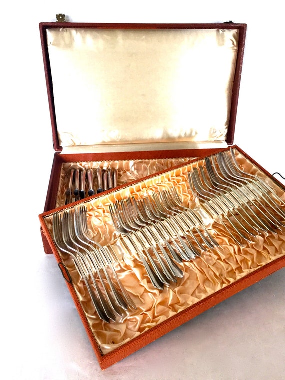 Antique silver plate desert set. | Etsy