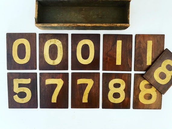 Antique / Vintage Wooden Sign / Numbers - Etsy