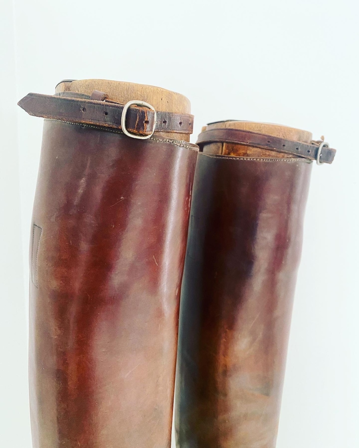 Antique Pair of Leather Boots With the Original Lasts or Boot Form ...
