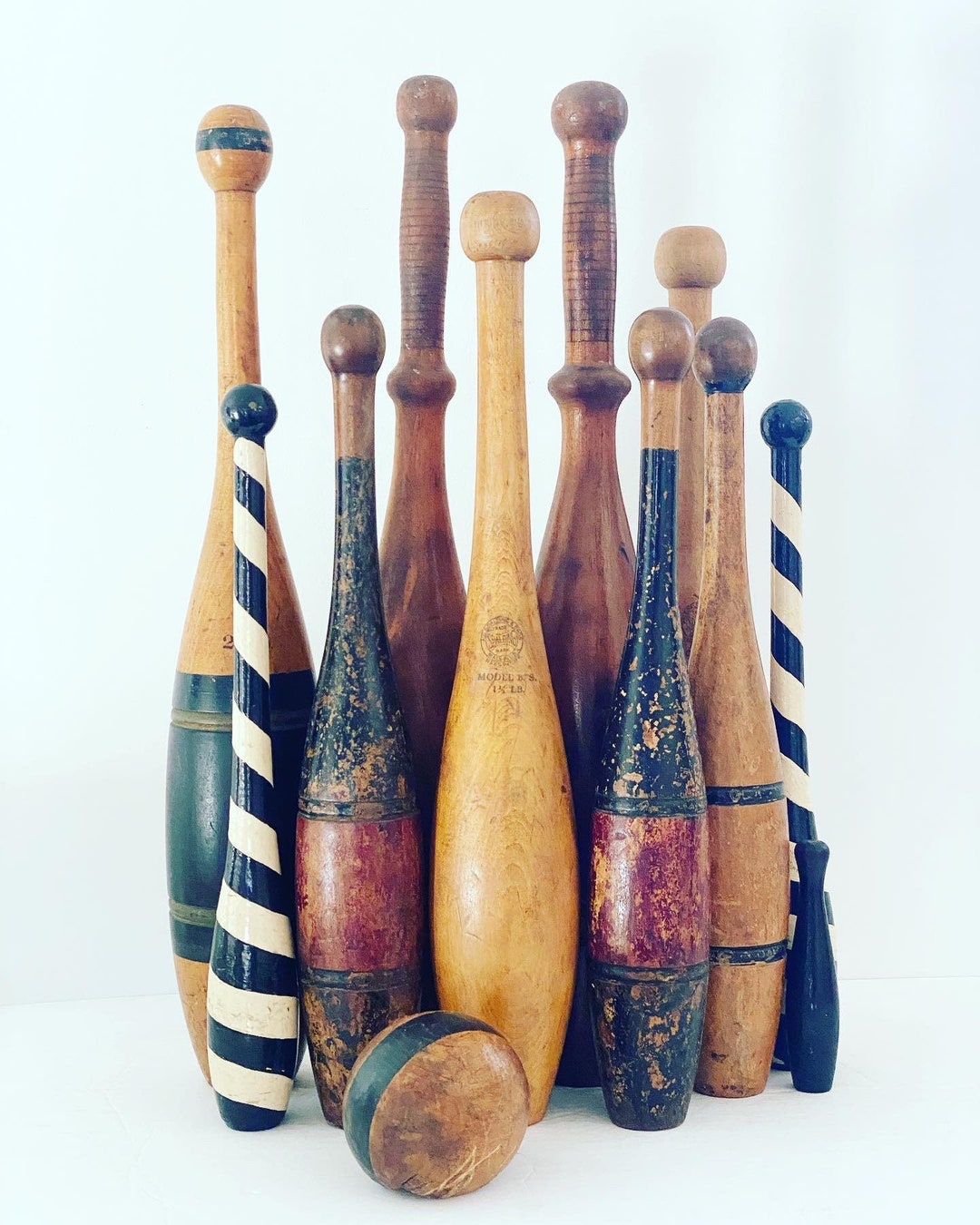 Pair of Vintage Juggling Pins With Lips / Indian Clubs - Etsy