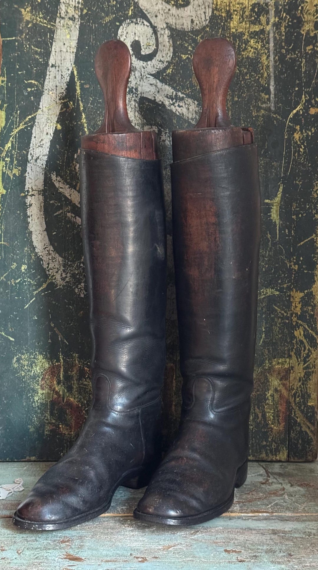 Antique Pair of Leather Boots With the Original Lasts or Boot Form ...