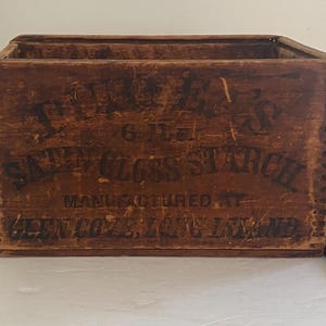 Vintage Antique Starch Wooden Box / Crate With Advertisement - Etsy