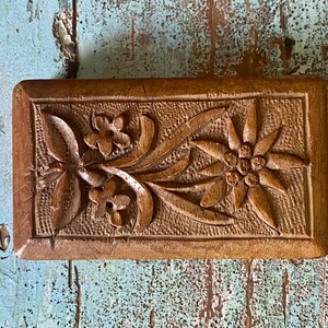 Vintage Wooden Hand Carved Stamp Box - Etsy