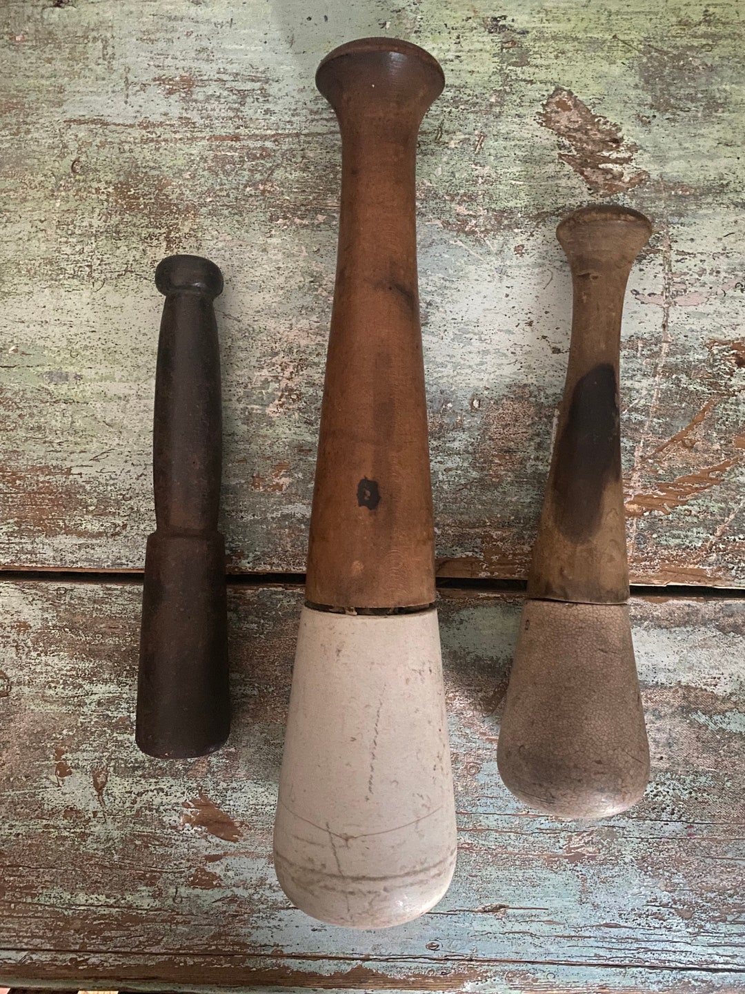 Antique Cast Iron Pestle / Wooden and Ceramic Apothecary Pestle - Etsy