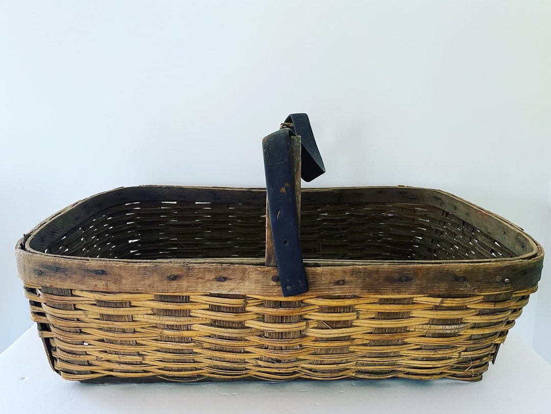 Antique Primitive Gathering Basket - Shelton Basket - Etsy